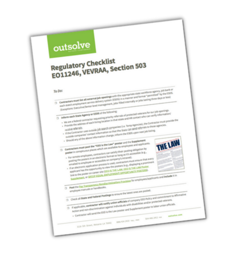 Download OFCCP Compliance Checklist | OutSolve Blog